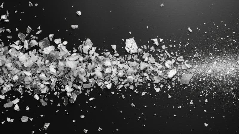 Abstract of Rocks Exploding into Dust Flowing with Wind Blowing Effect ...
