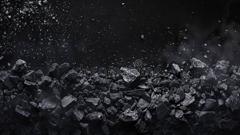 Abstract of Rocks Exploding into Dust Flowing with Wind Blowing Effect ...