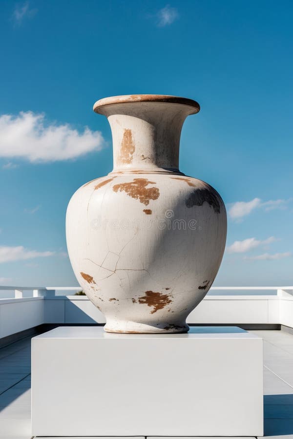 Abstract Rooftop with Antique Vase for Retail Display. Stock Image ...