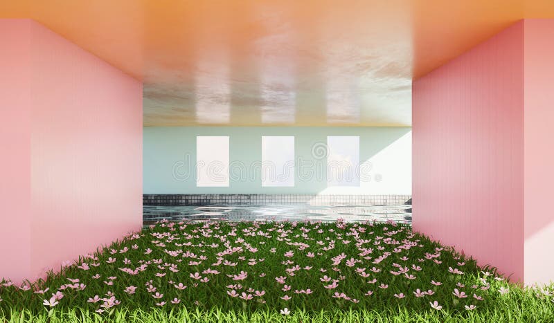 Abstract Room Background Dreams Core Style Illustration 3D Rendering ...