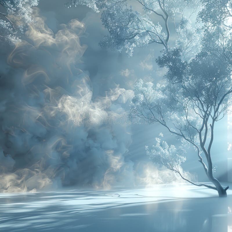 Abstract Room Background with Light Blue Sky Gradient with Blue Shadows ...