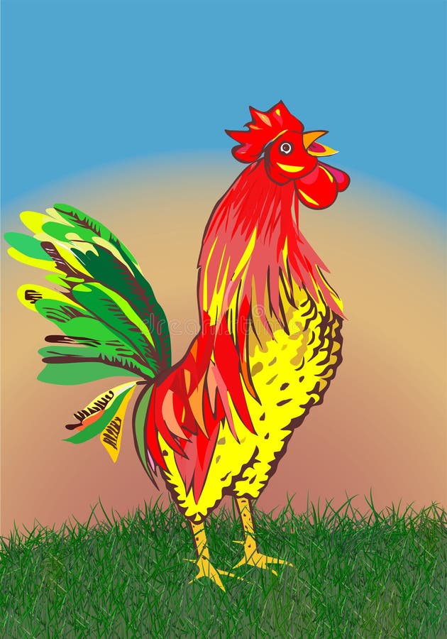 Abstract rooster. stock vector. Illustration of rooster - 32198145