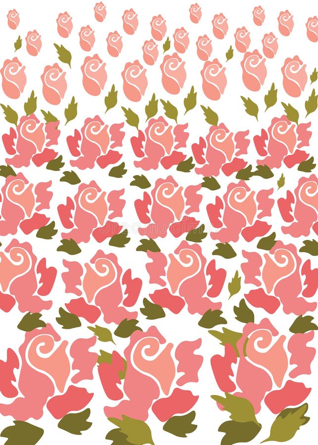 Abstract Rose Flower Pattern Stock Vector - Illustration of leaves ...