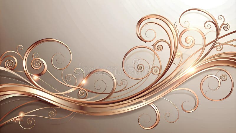 Abstract Rose Gold Swirls for Classy Presentations AI Generated Stock ...