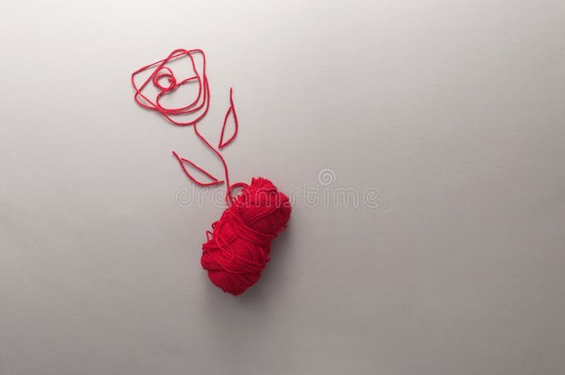 Abstract Rose Outline, Made from Yarn Stock Image - Image of rose ...