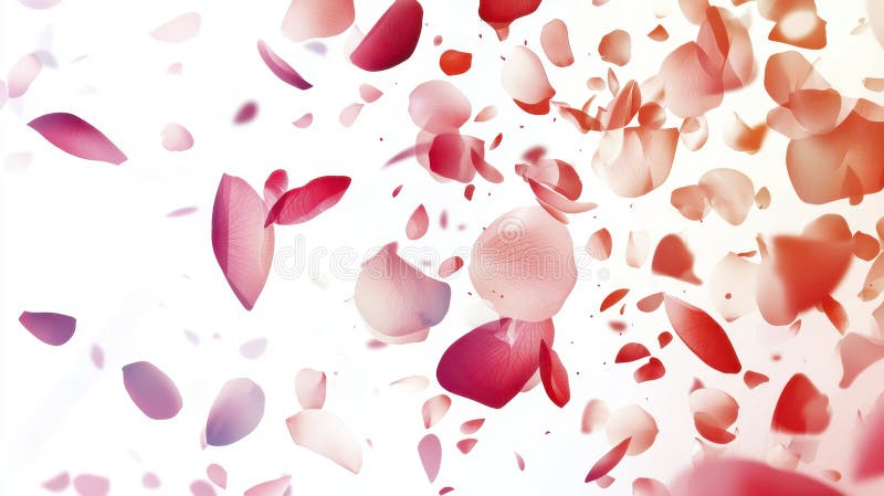 Abstract Rose Petals Falling on White Background Stock Illustration ...