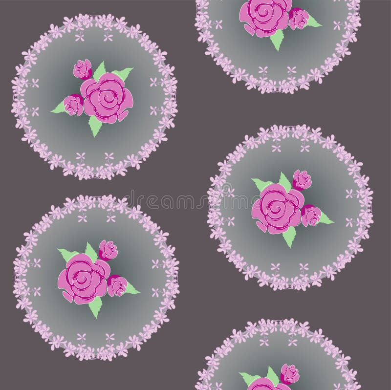 Abstract roses in circle stock illustration. Illustration of style ...