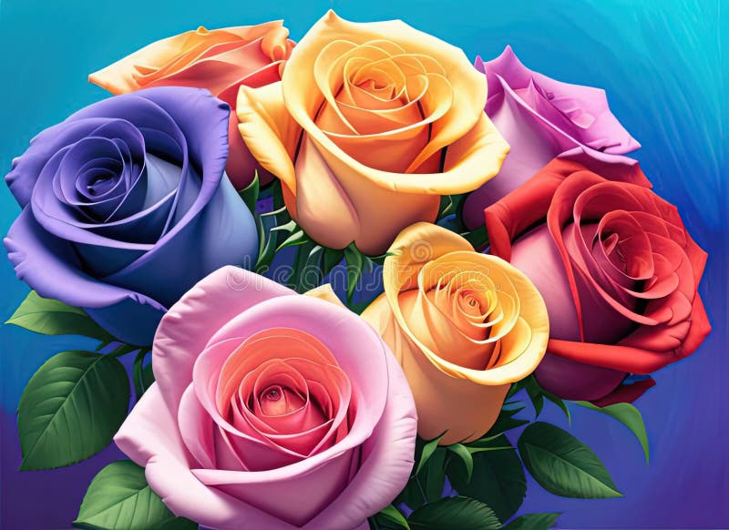 Abstract Roses, Illustration. Stock Illustration - Illustration of purple, stable: 274741502
