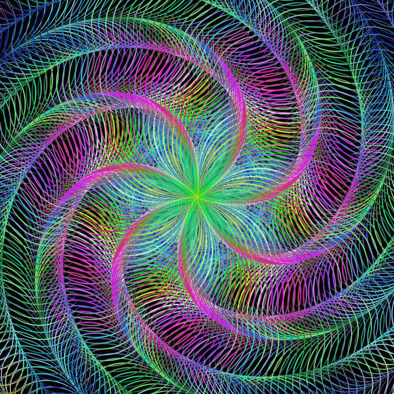 Abstract Rotating Colorful Fractal Design Stock Vector - Illustration ...