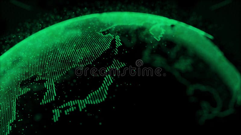 Abstract Rotating Earth Animation with Technological Future Stock ...
