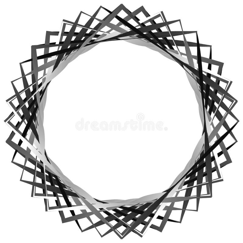 Abstract Rotating Intersecting Squares. Edgy, Sharp Spiral, Vort Stock ...
