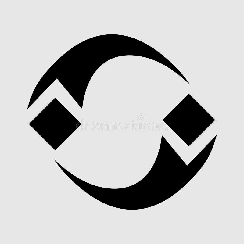 Abstract Rotating Motion Symbol in Black and White Stock Vector ...