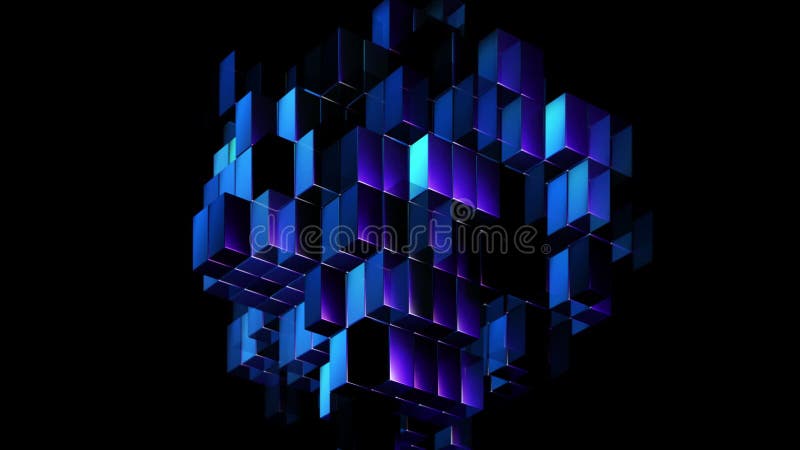Abstract Rotating Object Made Up of Blue Blinking 3D Blocks Stock Video ... Abstract Rotating Object Made Up of Blue Blinking 3D Blocks Stock Video ...