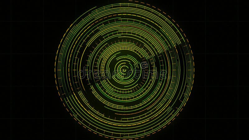 Abstract Rotating Radar on the Screen. Animation. Working Searching ...