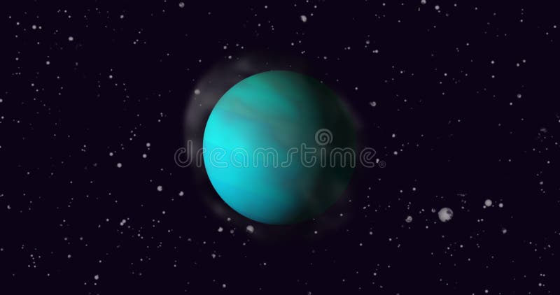 Abstract Rotating Red Planet in Haze. Abstract Space Concept. Blue ...