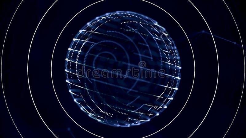 Abstract Rotating Sphere Frame and Radar Waves Pulsating on Black ...