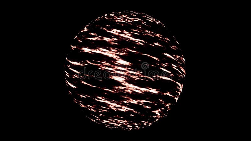 Abstract Rotating Surreal Textured Black and Red Sphere Moving Isolated ...