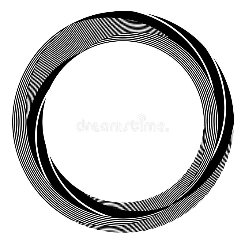 Rotation Circle Design Element. 3D Illusion. Lines Pattern Stock Vector ...