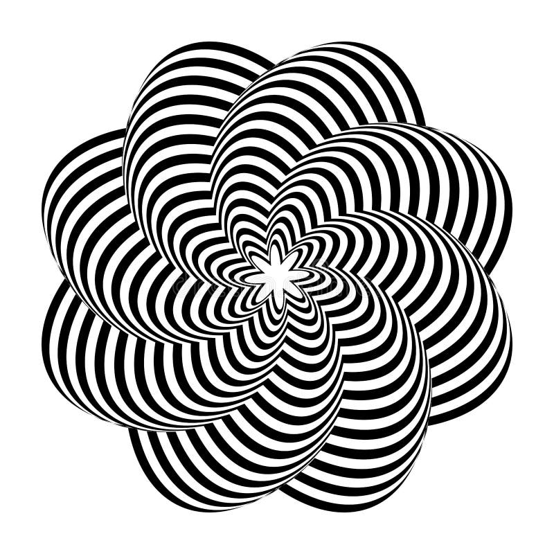 Rotation Design Element. 3D Illusion. Op Art Lines Pattern Stock Vector ...