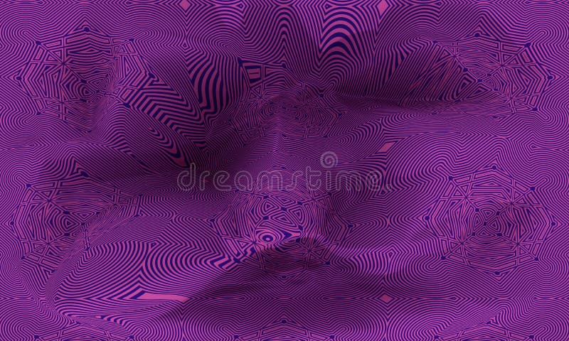 Abstract Rough Linear Texture on Waved Surface. 3D Render Stock ...