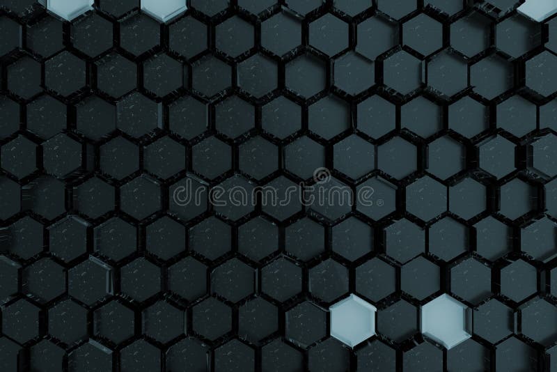 Sci-fi Metallic Hexagon Wall Stock Illustration - Illustration of ...