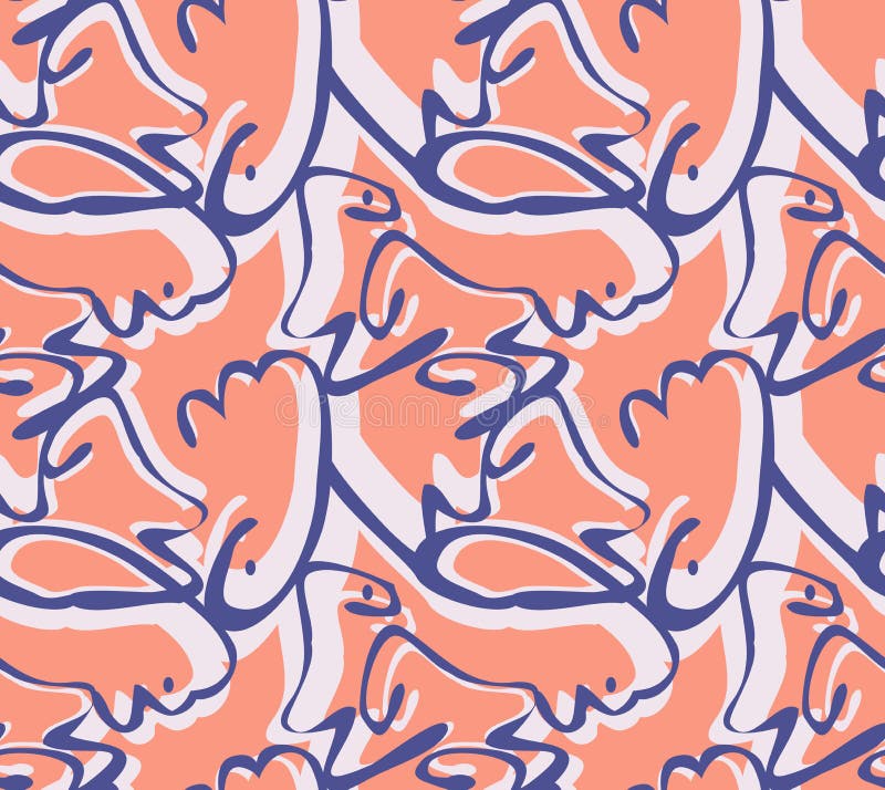 Abstract Roughly Curved Shapes with Pink Stock Illustration ...