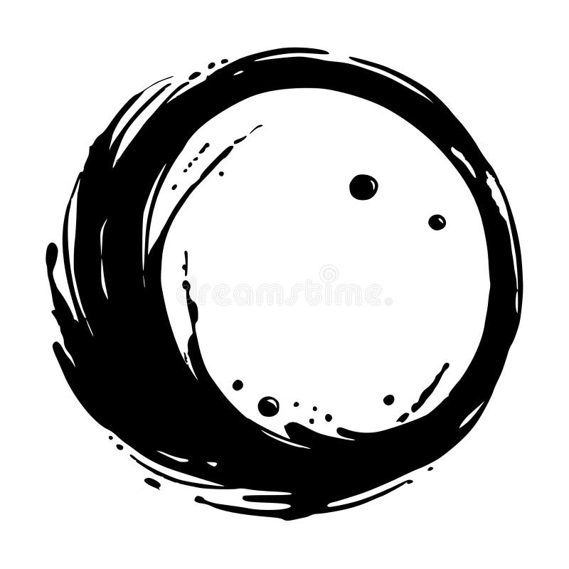 Abstract Round Black Shape. Element Design Illustration Stock ...