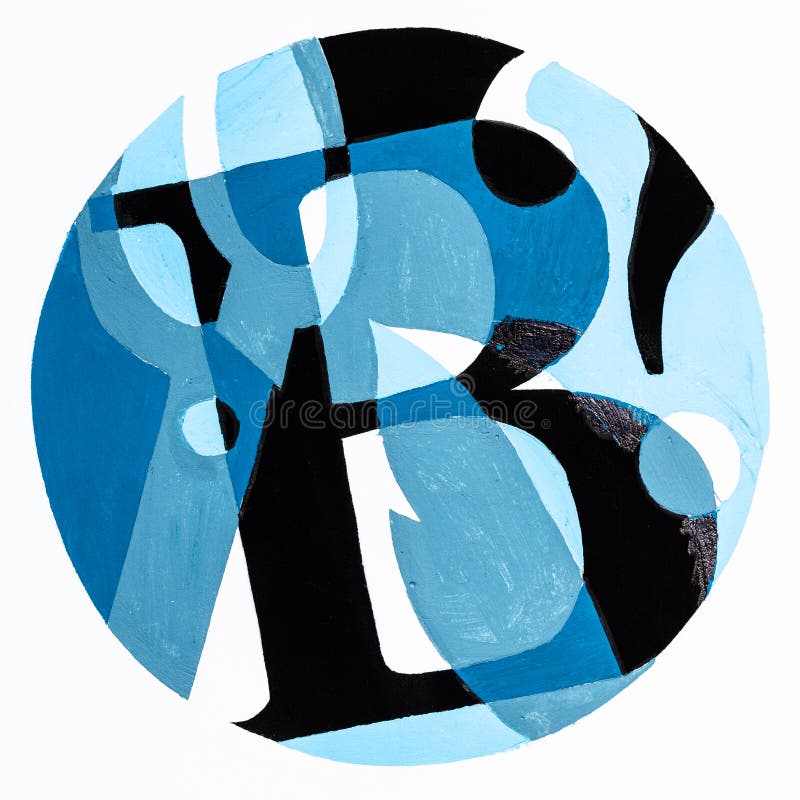 Abstract Round Blue Composition with Letter B Stock Image - Image of ...
