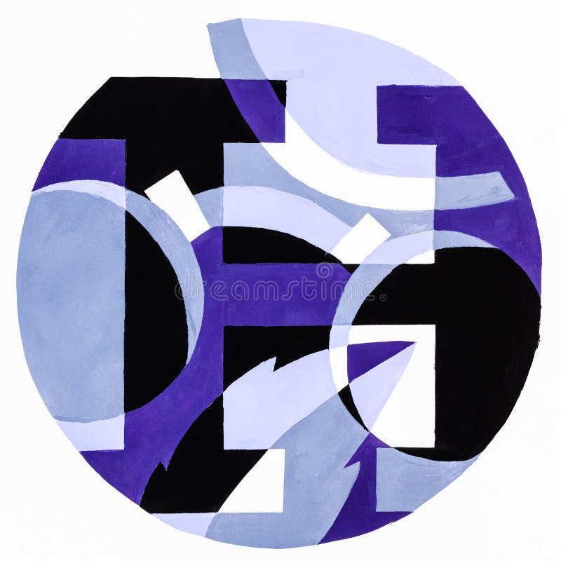 Abstract Round Blue Composition with Letter H Stock Image - Image of ...