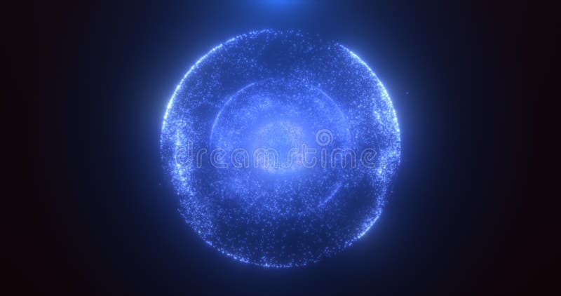 Abstract Round Blue Particle Sphere Glowing Energy Science Futuristic ...
