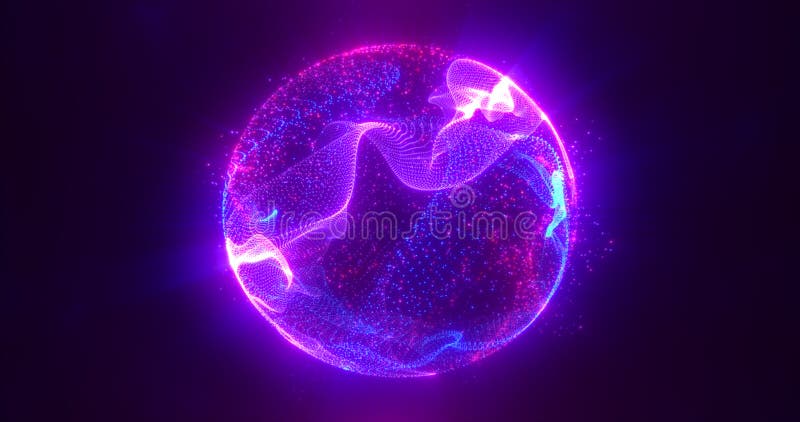 Abstract Round Blue To Purple Sphere Light Bright Glowing from Energy ...