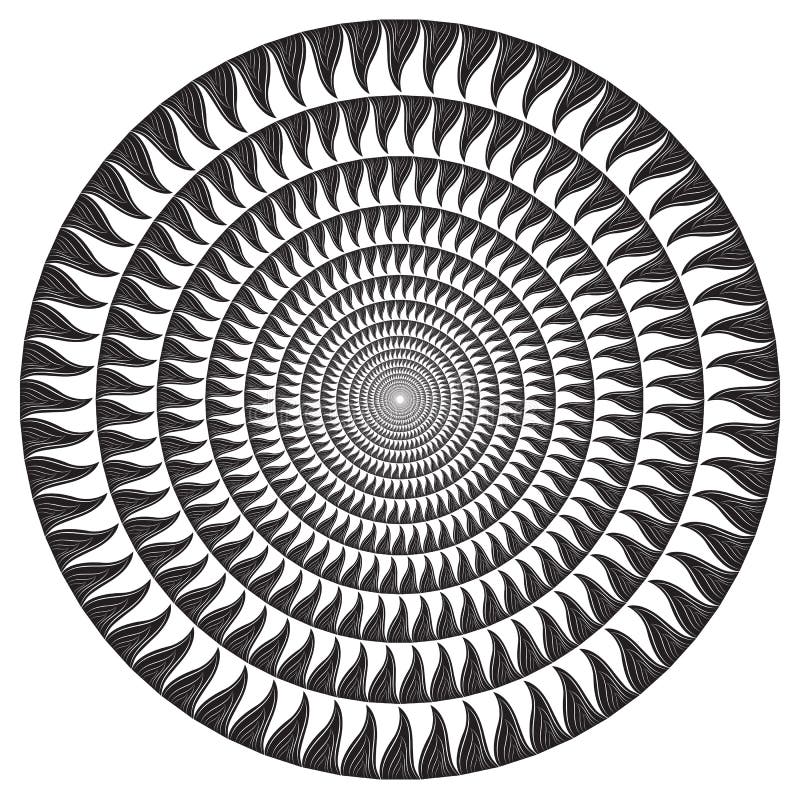 Abstract Round Concentric Pattern with Ethnic Ornament. Design Element ...