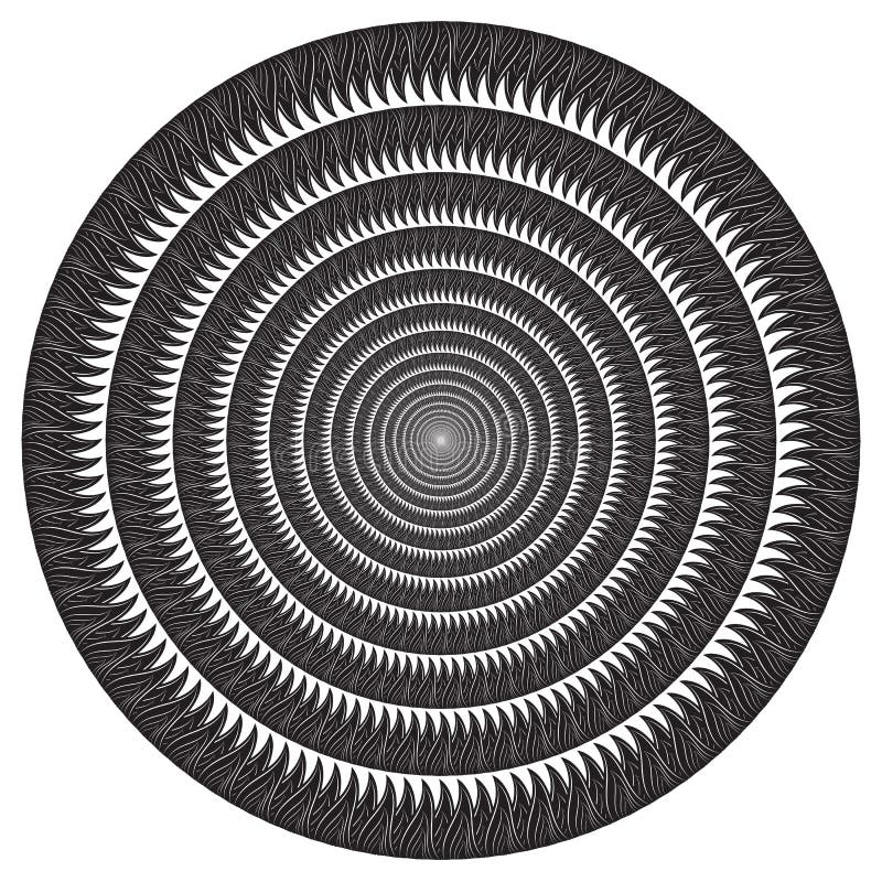 Abstract Round Concentric Pattern with Ethnic Ornament. Design Element ...