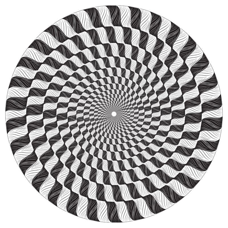 Abstract Round Concentric Pattern with Ethnic Ornament. Design Element ...