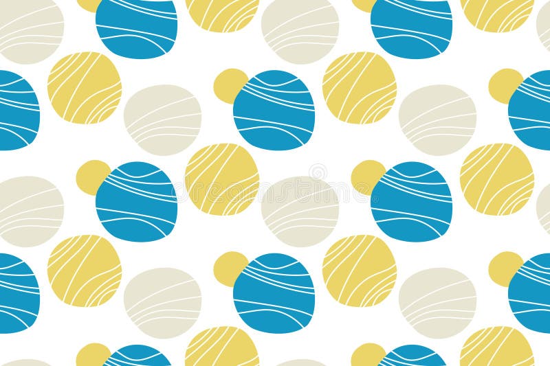 Abstract Round Doodle Shapes in Seamless Pattern for Textile, Fabric ...