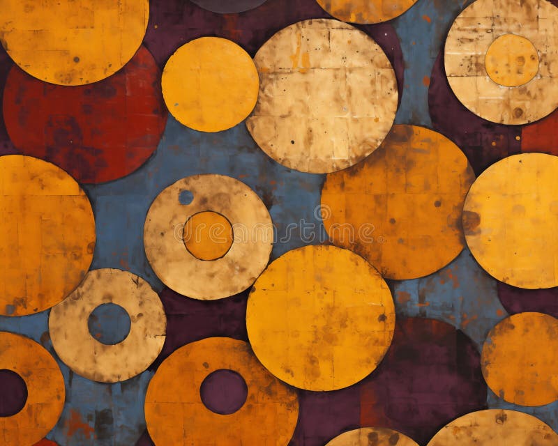 Abstract Round Earthy Rusty Shapes Design Pattern Wallpaper Stock Photo ...