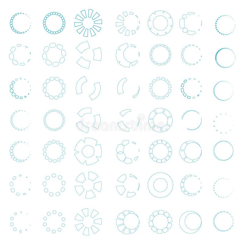 Abstract Round Elements of Different Shapes and Sizes on a White ...