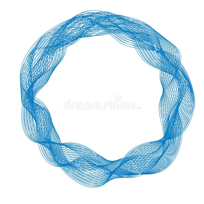 Abstract Round Frame with Motion Waves, Curve Blue Lines Stock ...