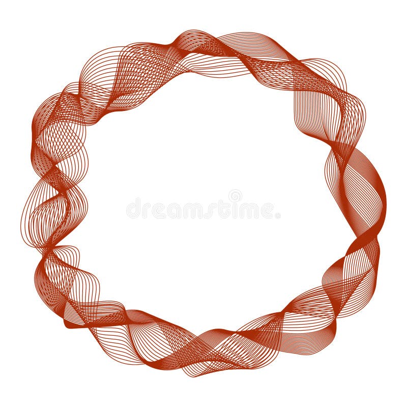 Abstract Round Frame with Motion Waves, Curve Red Lines Stock Vector ...