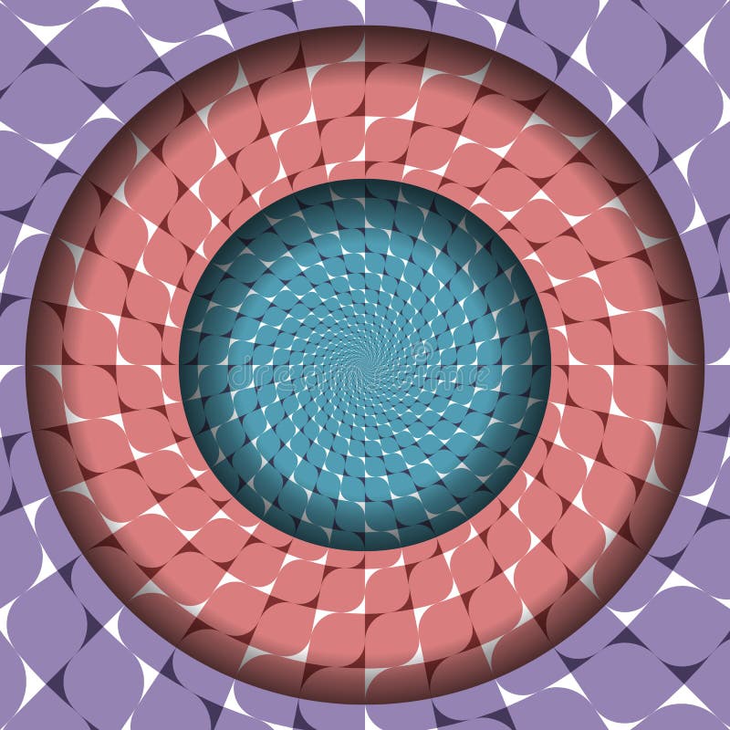 Trippy Purple Torus Inside. Vector Dizzy Moving Optical Illusion ...