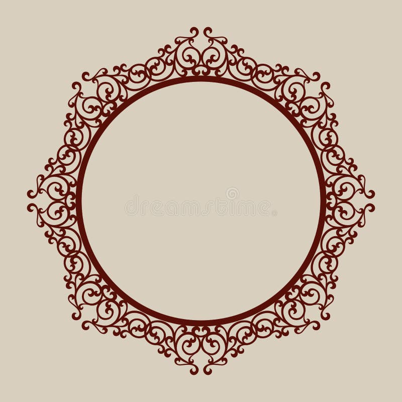 Abstract Round Frame with Swirls Stock Vector - Illustration of vector ...