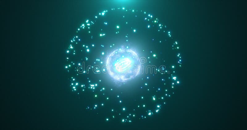 Abstract Round Green Sphere Glowing Energy Magic Molecule Stock Photo ...