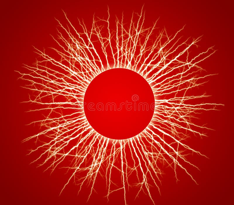 Abstract Round Lightning Burst Stock Illustration - Illustration of ...