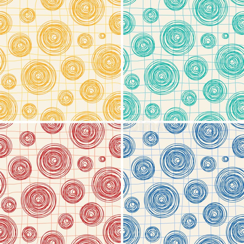 Circles Grid Stripped Seamless Pattern Stock Vector - Illustration of ...