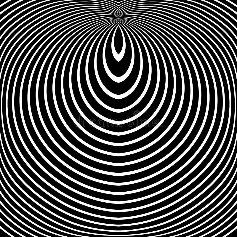 Abstract Round Lines Op Art Pattern with 3D Illusion Effect Stock ...