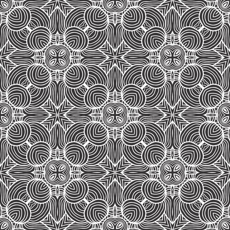 Round White Flowers Seamless Pattern Vector. Floral Pattern Black N ...
