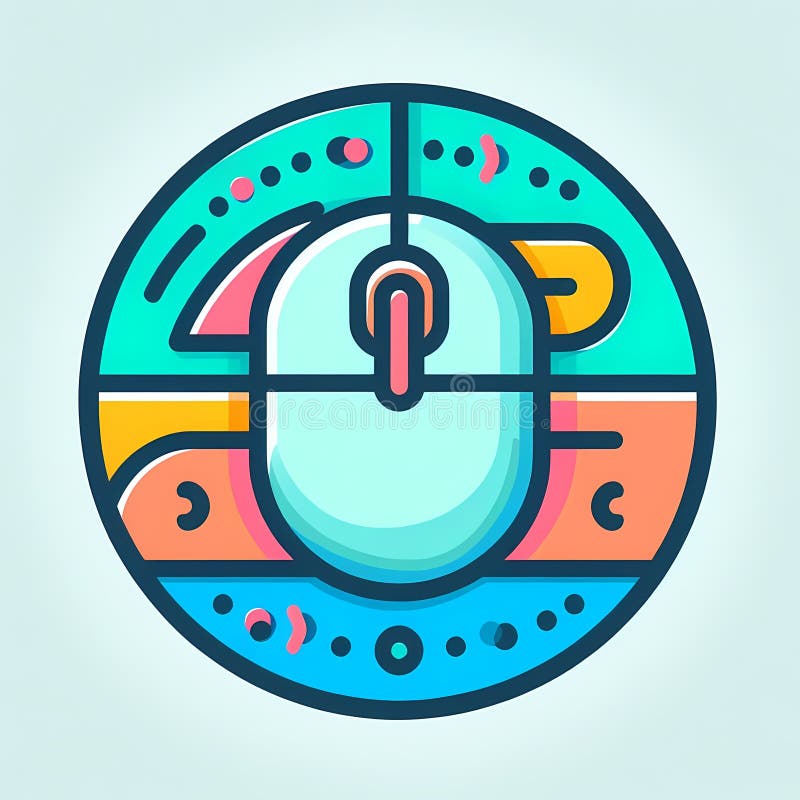 Abstract Round Logo with Computer Mouse for Coding or it Club Stock ...