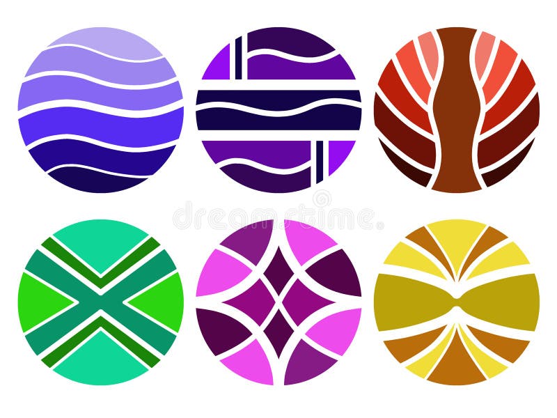 Abstract Round Logos in Different Colors and Design Stock Illustration ...