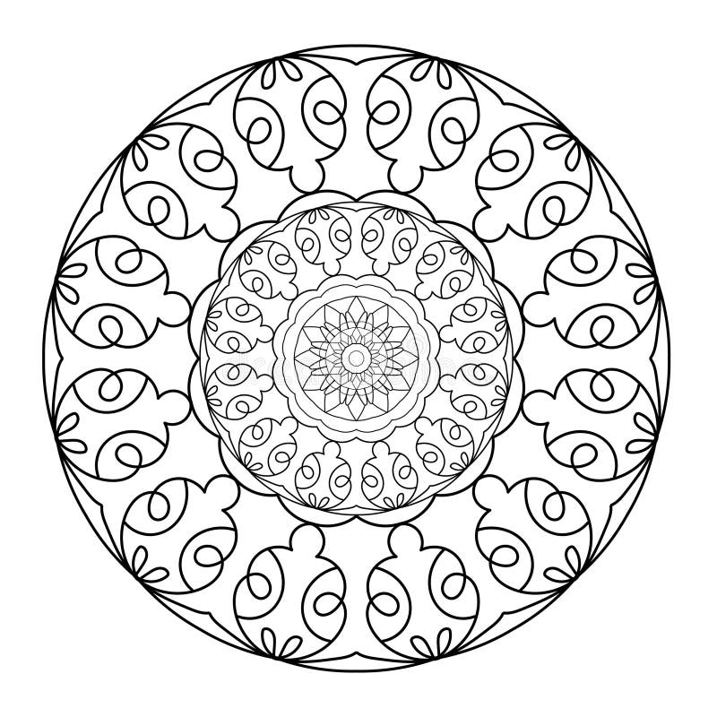 Abstract Round Mandala Pattern. Ornamental Arabesque Stock Vector ...