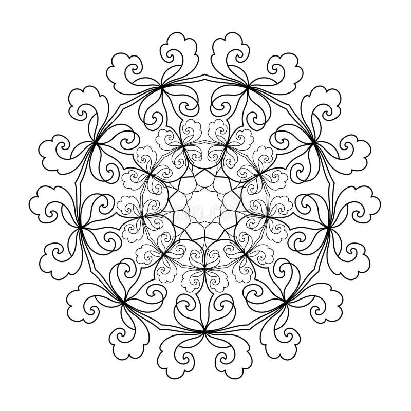 Abstract Round Mandala Pattern. Ornamental Arabesque Stock Vector ...